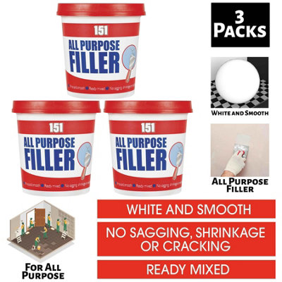 ALL PURPOSE White FILLER 600g Smooth Ready Mixed, Pack of 3 | DIY at B&Q