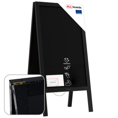 ALLboards 100x60 cm waterproof pavement sign with varnished black frame