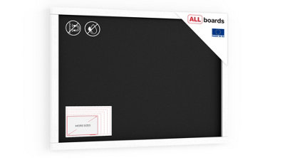 ALLboards Black chalkboard 60x40 cm wooden frame color white