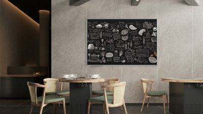 ALLBOARDS CHALKBOARD BLACK MAGNETIC SURFACE ALUMINIUM FRAME 180X120 CM