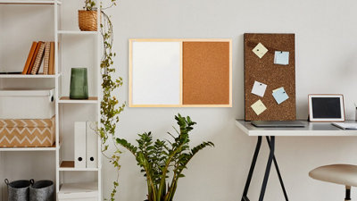 ALLboards Cork board and Magnetic Whiteboard COMBI 60x40 cm in Wooden ...