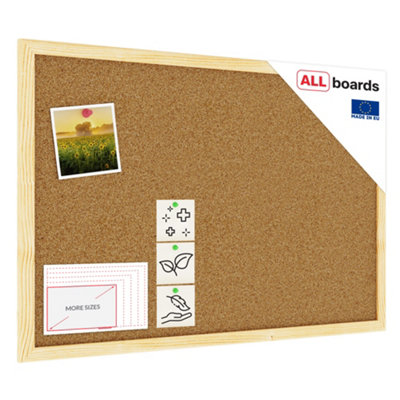 ALLboards Cork notice board wooden natural frame 60x40 cm