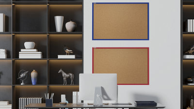 ALLboards Cork notice board wooden natural grey frame 90x60 cm