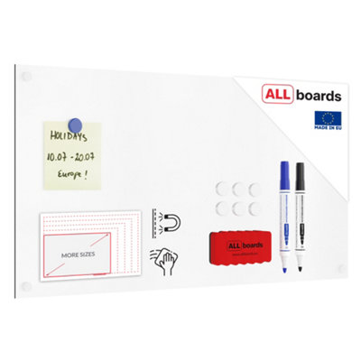 ALLboards Frameless magnetic panel, dry-erase magnetic panel, 60x30 cm