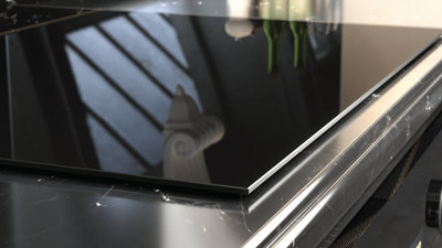 ALLBOARDS GLASS SPLASHBACK KITCHEN TILE COOKER PANEL BLACK CLASSIC ...