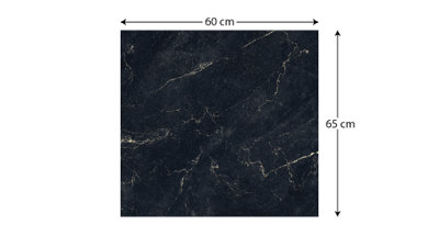 ALLboards Glass Splashback Kitchen Tile Cooker Panel Black Marble ...