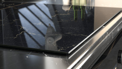 ALLboards Glass Splashback Kitchen Tile Cooker Panel Black Marble ...