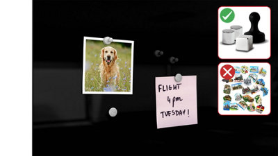 ALLboards Magnetic Black Glass Board 80x60cm, Frameless, Glass Magnetic ...