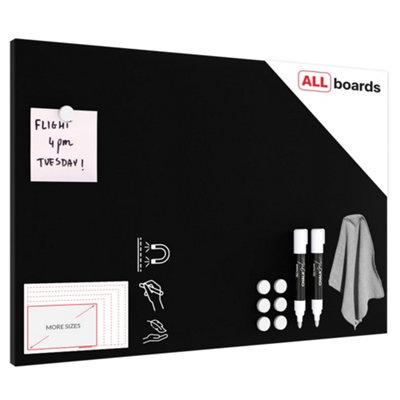 ALLboards Magnetic Boards MetalBoard BLACK CLASSIC BLACK 60x40cm a ...