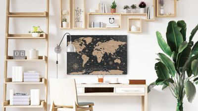 ALLboards MetalBoard magnetic boards WORLD MAP 90x60cm Magnetic metal ...
