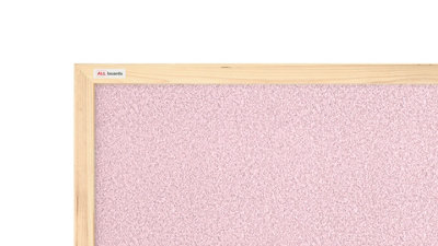 ALLboards Pastel pink cork notice board wooden natural frame 90x60 cm