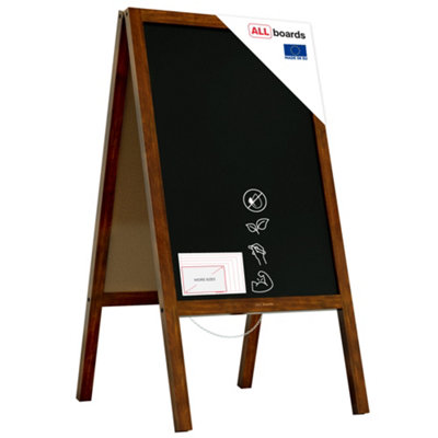 ALLboards Pavement Chalkboard black with wooden frame 118x61cm