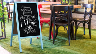 ALLboards Pavement Sign with Blue Varnished Wooden Frame 118x61cm ...