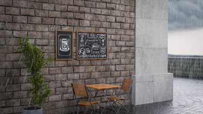 ALLboards Waterproof Chalkboard with Varnished Wooden Frame 90x60cm ...