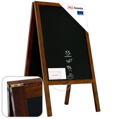 ALLboards Waterproof Pavement Sign with Varnished Wooden Frame 118x61cm ...