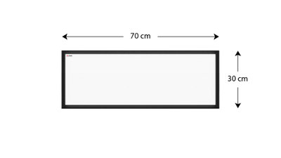 ALLboards Whiteboard dry erase magnetic surface wooden black frame 30x70 cm