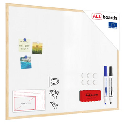 ALLboards Whiteboard dry erase magnetic surface wooden natural frame ...