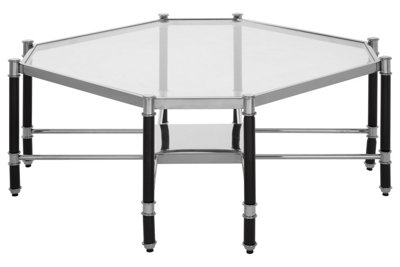 Allessi Silver Metal Coffee Table with Black Legs