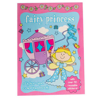 Alligator Fairy Princess Colouring Book Set (Pack of 41) Pink/Sky Blue ...