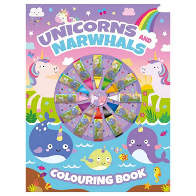 Alligator Unicorns And Narwhals Colouring Book Set Multicoloured (One Size)