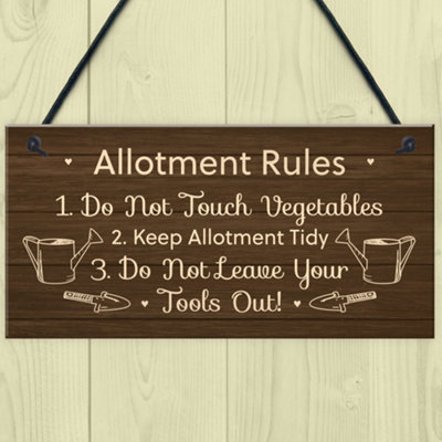 Allotment Rules Sign Hanging Garden Shed Sign Gift For Family Home Gift ...