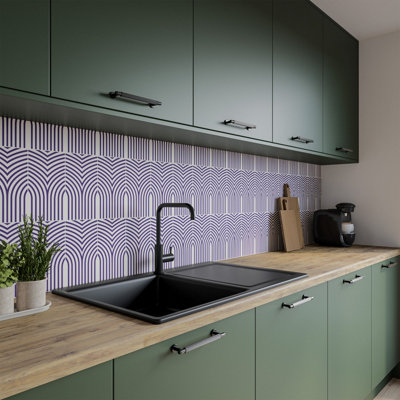 Alloy Arches Midnight Kitchen Splashback Panel, Heat Resistant ...