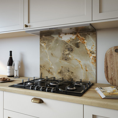 Alloy Aurora Gold Kitchen Hob Splashback Panel, Heat Resistant ...