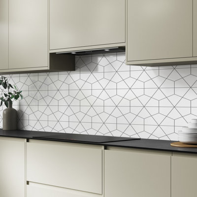 Alloy Backsplash Geometric Kitchen Splashback 3050mm x 750mm x 4mm
