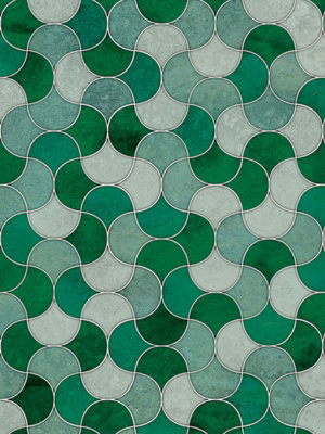 ALLOY EMERALD SCALLOP KITCHEN SPLASHBACK 600MM X 800MM X 4MM