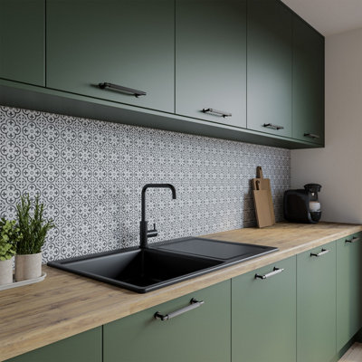 Alloy Florence Tile Kitchen Splashback Panel, Heat Resistant Aluminium ...