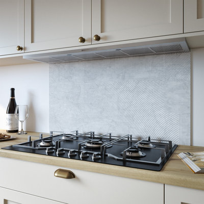 Alloy Marble Arc Grey Kitchen Hob Splashback Panel, Heat Resistant ...
