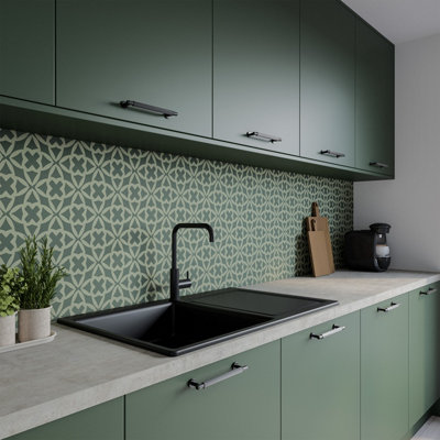 Alloy Moss Tessera Kitchen Splashback Panel, Heat Resistant Aluminium ...
