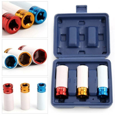 Alloy Wheel Nut Socket Thin Wall Deep Impact Socket Set 1/2"drive 17mm ...