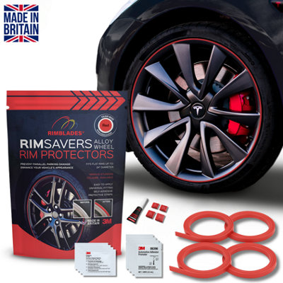 Alloy Wheel Rim Protector by Rimsavers - Protects from Kerb Rash - Red
