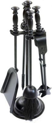 Almineez 16 InchTraditional Companion Set 5 Piece Fireside Companion Tool Set Cast Iron Fireplace