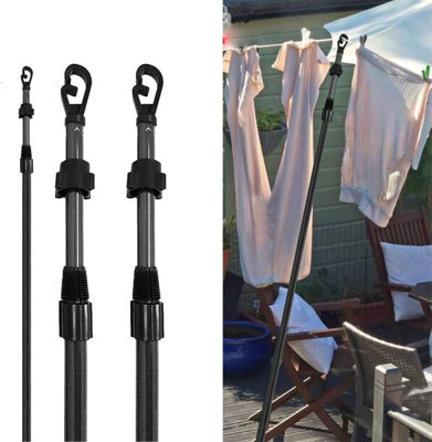 Almineez 2 Galvanised Washing Line Prop Outdoor Galvanised Extendable ...