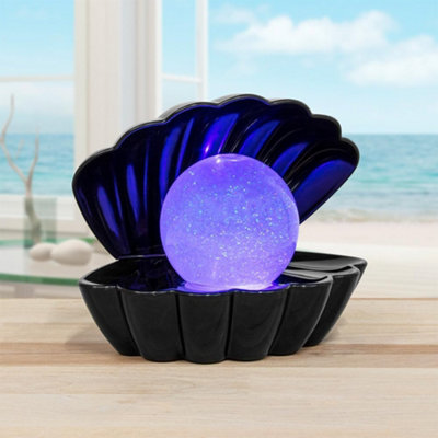 Almineez Black Clam Glitter Sea Shell Pearl Colour Changing Lamp ...
