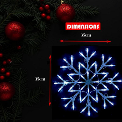 Almineez Christmas 50 LED White Snowflake Light Flashing Silhouette ...