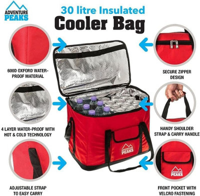 Almineez Collapsible Extra Large 30L 60 Can Insulated Hot/Cold Cooler ...