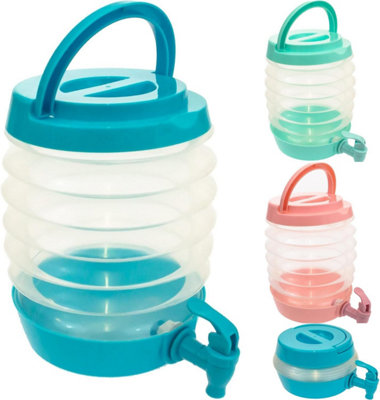 Almineez Collapsile 3.3L Plastic Drink Dispenser with Tap Cold Water ...
