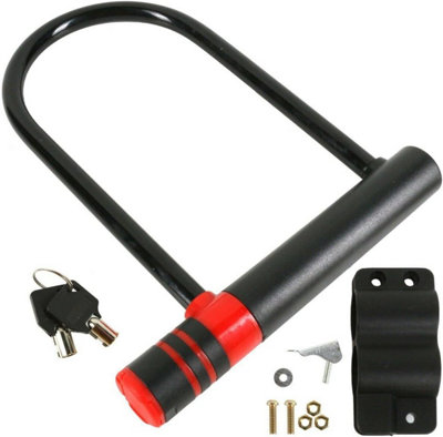 Almineez Heavy Duty Bike U Lock D Lock with 2 Keys High Security PVC ...