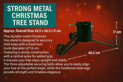 Almineez Heavy-Duty Metal Christmas Tree Stand for Artificial and Real ...