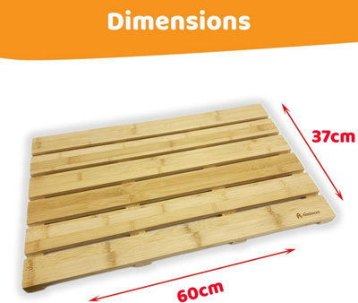 Almineez Natural Bamboo Wooden Duckboard Sink Shower Bath Mat Duck ...