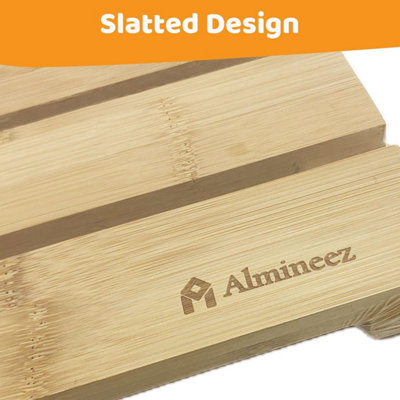 Almineez Natural Bamboo Wooden Duckboard Sink Shower Bath Mat Duck ...