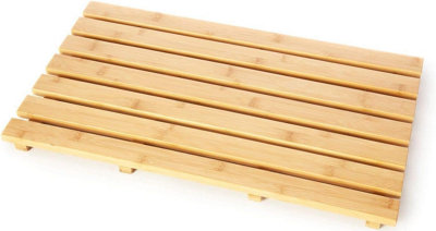 Almineez Natural Bamboo Wooden Duckboard Sink Shower Bath Mat Duck ...