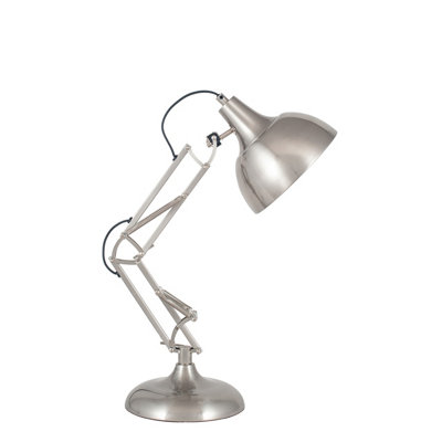 Alonzo Brushed Chrome Metal Angled Task Table Lamp