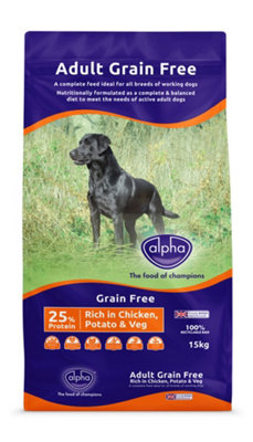 Alpha Grain Free Rich In Chicken Potato & Veg 15kg | DIY at B&Q