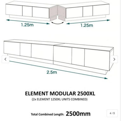 Alphason Element TV-Stand Grey, 2500mm XL