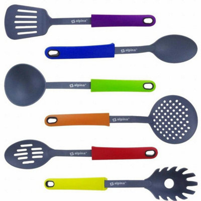 Alpina 7 Piece Kitchen Utensil Set with Rack