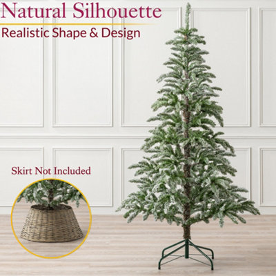 Alpine Fir Artificial Christmas Tree Green Snowy Snow Flocked With ...